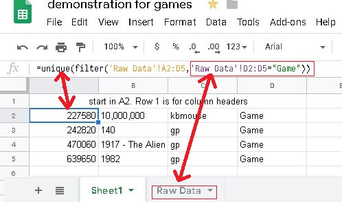 Steam Library Spreadsheet part 1: GSheet basics – Tildes on the side